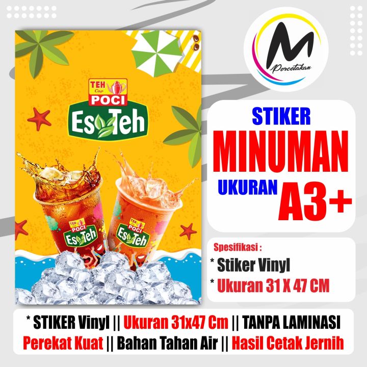 CETAK STIKER ES TEH POCI / STIKER VINYL / STIKER STANDBOOTH / STIKER ...