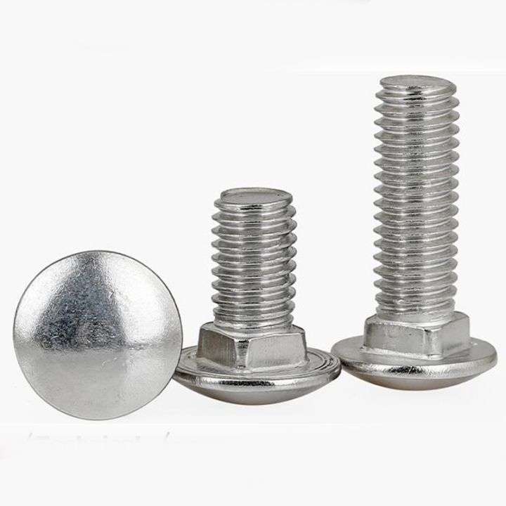 304 Stainless Steel Carriage Half Round Head Bolt Square Neck Screw Bridge Shelf M8 M10 M12 ...