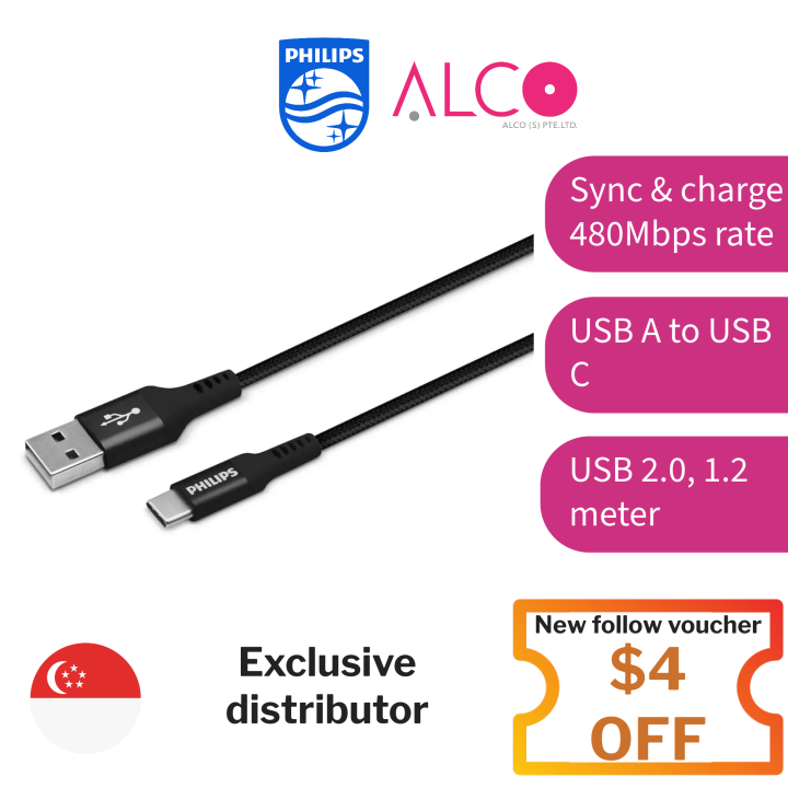 Philips DLC5204A Type C cable | 1.2 Meters | Braided | 1 Year warranty ...