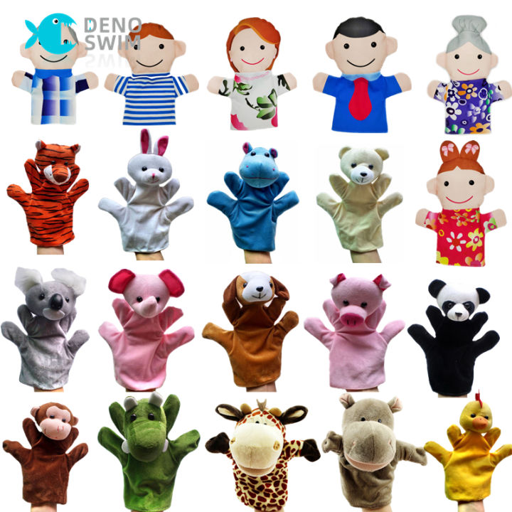 DENOSWIM Animal Hand Puppet Cartoon Plush Toys Role Playing Family Toy ...