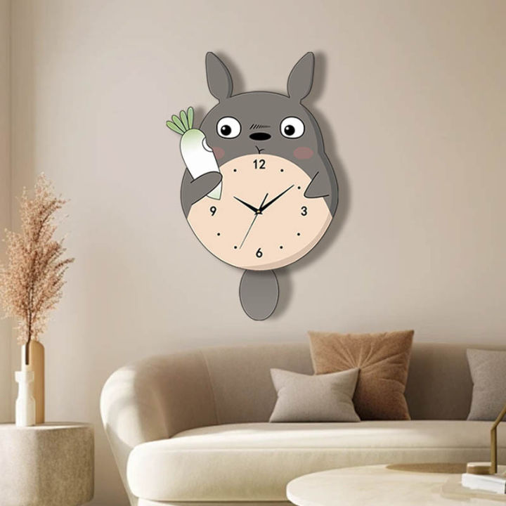 Creative Totoro wall clock new internet celebrity clock simple modern ...
