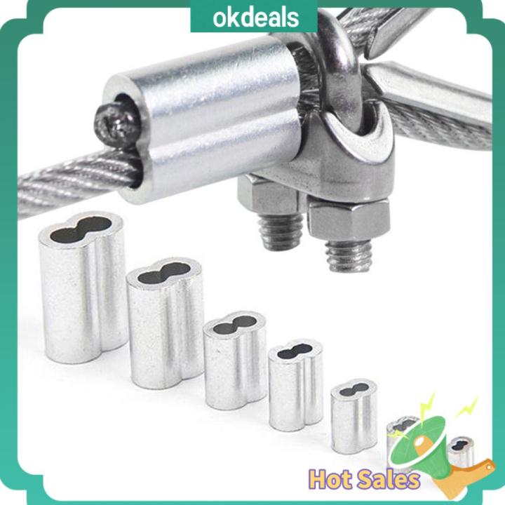 10-50Pcs Double Hole M1 to M12 Aluminum Sleeve Wire Crimp Sleeve Fixing ...