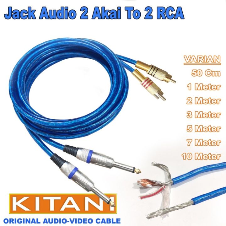 Kabel Audio Kitani Transparan ST Jack 2x Akai Mono to 2x RCA Gold ...