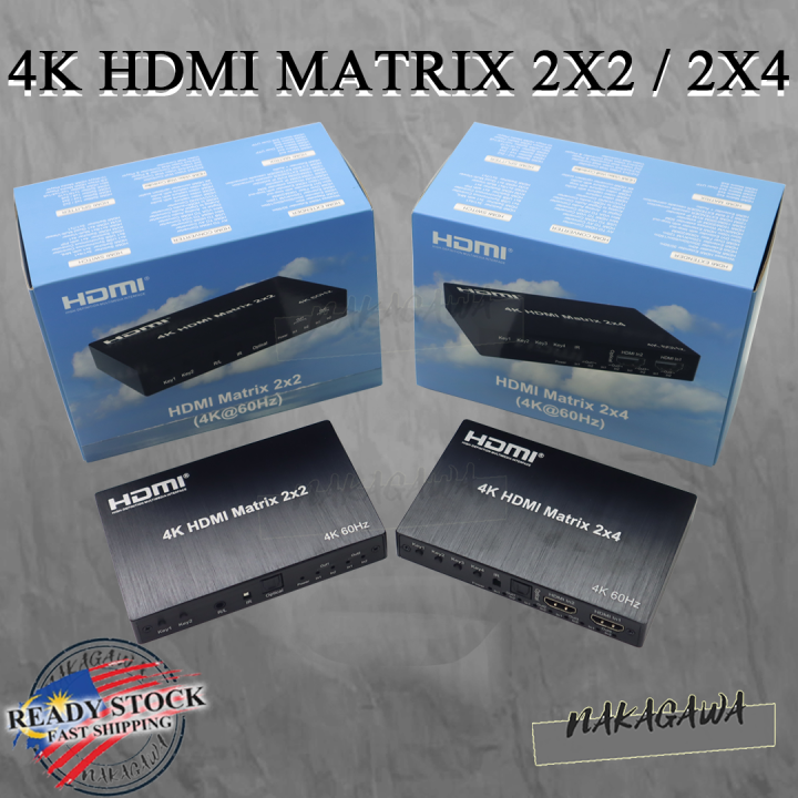4K 60HZ 2X2 HDMI SWITCH SPLITTER 2 IN 2 / 4 OUT 2X4 HDMI SWITCHER 3D ...