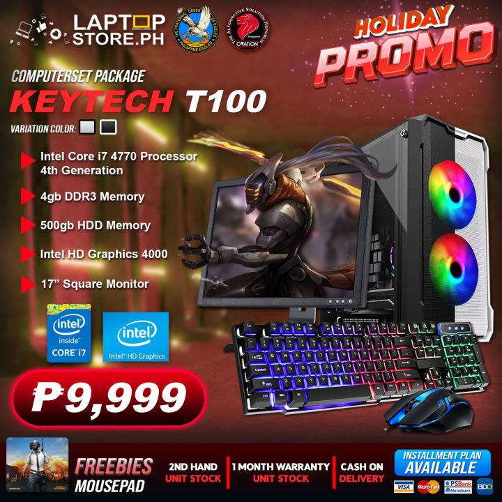 Computer Set CPU Keytech T100- Intel Core i7 4770 Processor-4gb 500gb ...