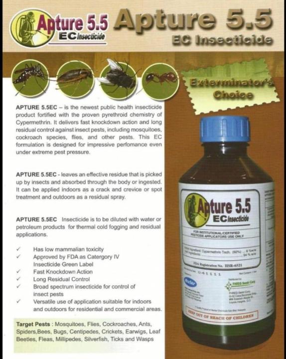Apture 5.5 EC Cypermethrin Residual Category IV Green Label Insecticide ...