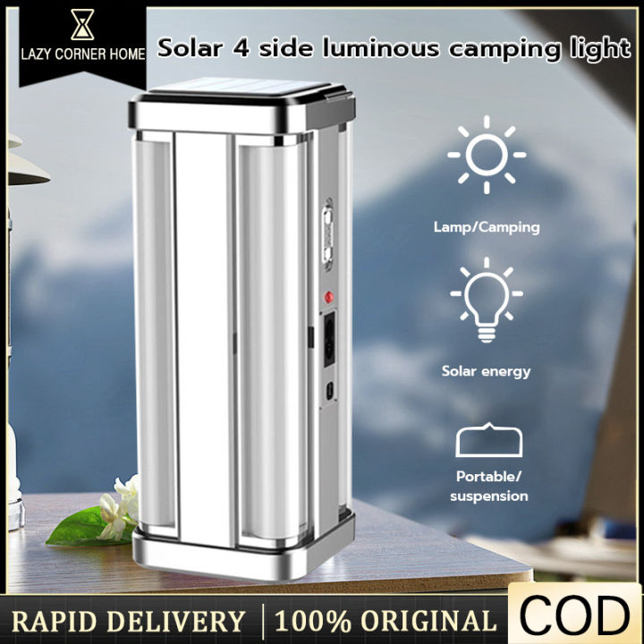 Solar and charger charging 1000W DC Rechargeable Emergency Light Solar ...