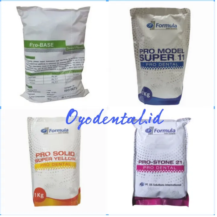 Dental Gips Plaster Probase Putih / Gips Stone Biru Kuning Pink ...