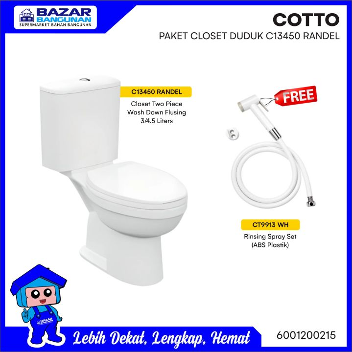 PROMO MERDEKA Cotto - Paket Bundling Closet / Kloset / Toilet Duduk Randel C13450 C 13450 ...