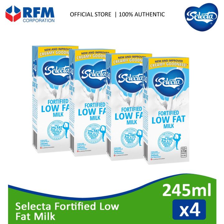 Selecta Fortified Low Fat Milk 245ml - Set of 4 | Lazada PH