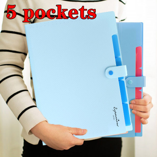 A4 Size 5 Pockets Accordion Expanding Expandable Document File Folder Envelope Organizer 23×