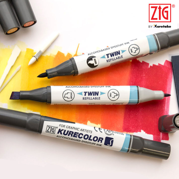 ZIG Kurecolor KC3000 Individual Color - Top Quality Refillable Twin ...