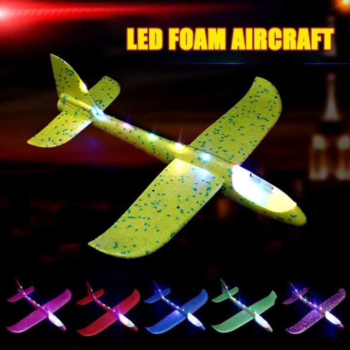 LED Light Up Throwing Airplane -Game Outdoor Sports Toys- Kids Foam ...