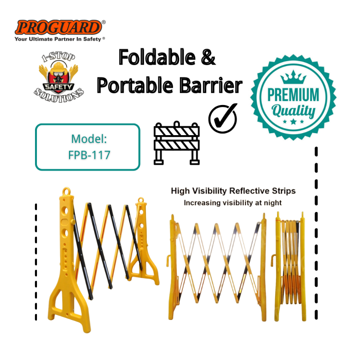 PROGUARD Foldable & Portable Reflective Safety Barrier FPB-117 Water ...