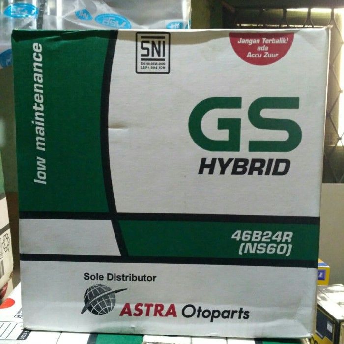 PROMO- AKI MOBIL / BATTERY GS ASTRA TYPE GS HYBRID 46B24R NS60 12V 45AH ...