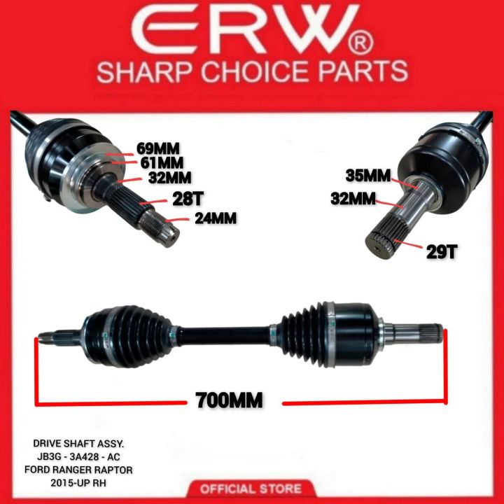 DRIVE SHAFT ASSEMBLY FORD RAPTOR "2015-UP" RH Replacement part no ...