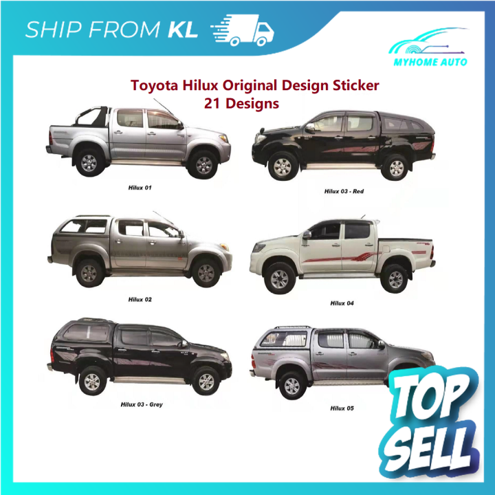 Toyota Hilux Body Sticker Car Side Vinyl Decal Pelekat Kereta - 21 ...