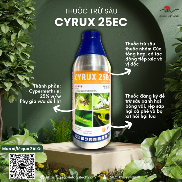 Thuốc trừ sâu CYRUX 25EC (chai 500ml) UPL - Cypermethrin 25%w/w Nhóm ...