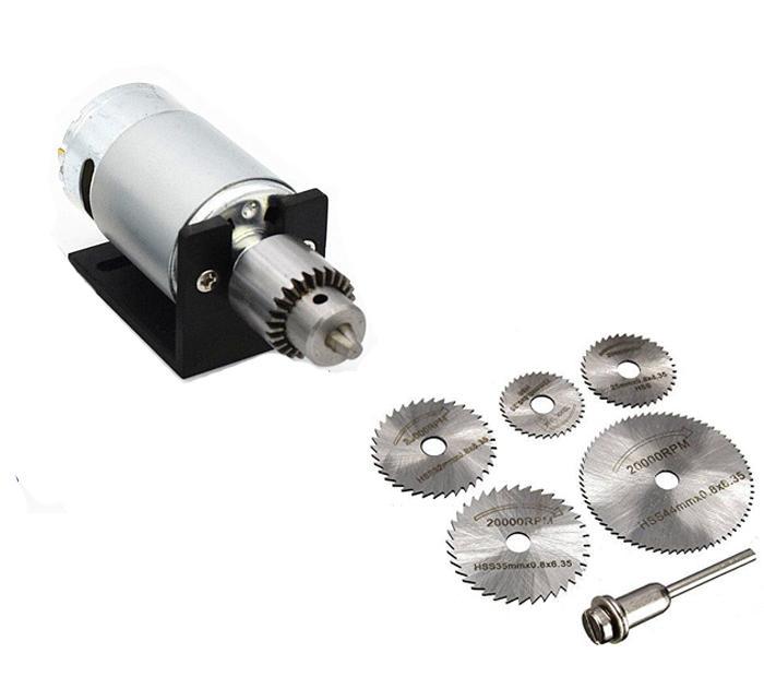 TBW DIY มอเตอร์สว่านไฟฟ้ารุ่น 775 12 v 12000 รอบ/นาที พร้อมชุดใบเลื่อย 6 ใบ หัวจับดอกสว่านแบบ ...