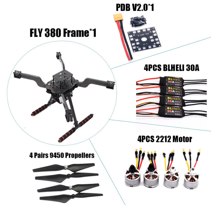 Rctosky Open Source New Smart Drone FLY380Mm Pix Quadrotor Upturned Rack Pixhawk 2.4.8 Pix Px4 ...