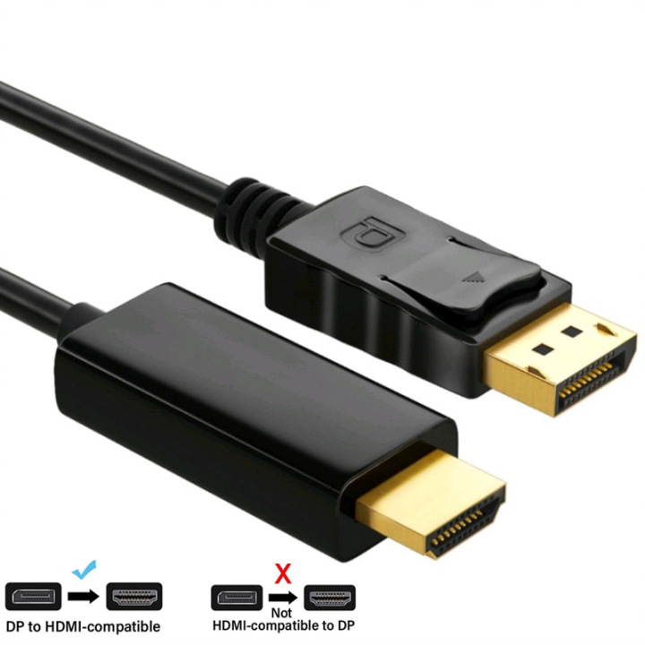 1.8M 6FT 4K x 2K Gold Plated DisplayPort DP to HDMI Adapter Cable Cord ...