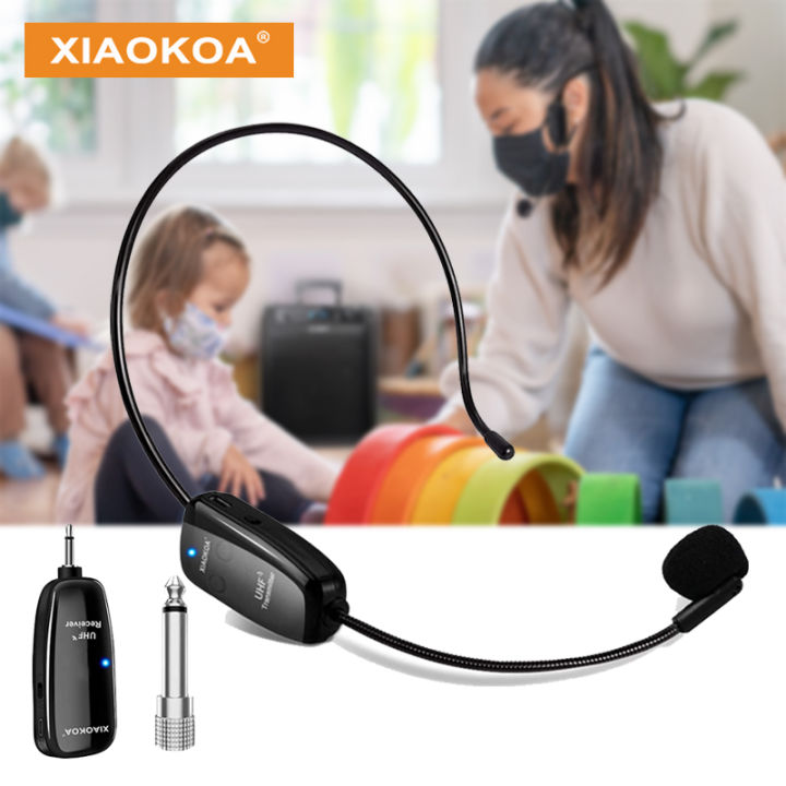 XIAOKOA UHF ไมโครโฟนไร้สายมืออาชีพเครื่องขยายเสียงแบบพกพาไร้สายไมค์ไร้ ...