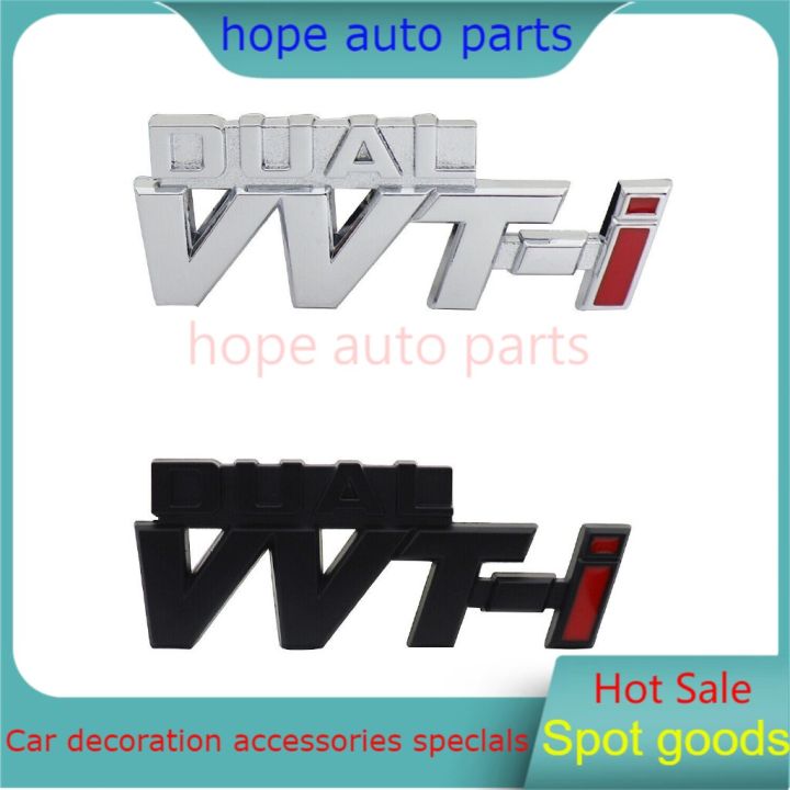 NEW Upgrade 1pcs metal chrome logo dual VVTI VVT-I Logo Letter Car Auto ...