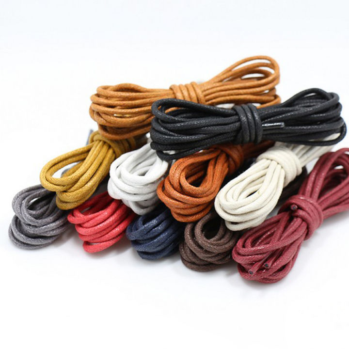 1Pair 80 cm/90cm/100cm/120cm Waxed Coloured Shoelaces For Leather Shoes ...