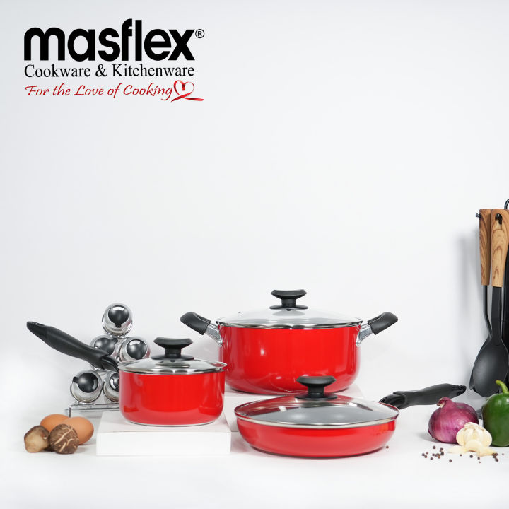 Masflex Limited Edition Classic Cookware Set in Red or Blue (Induction ...