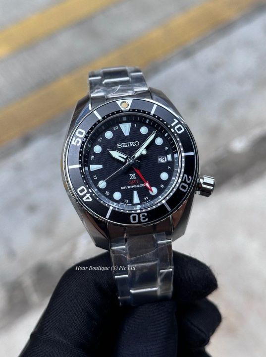 Brand New Seiko Prospex Solar Powered GMT Sumo Black Dial SBPK003 ...