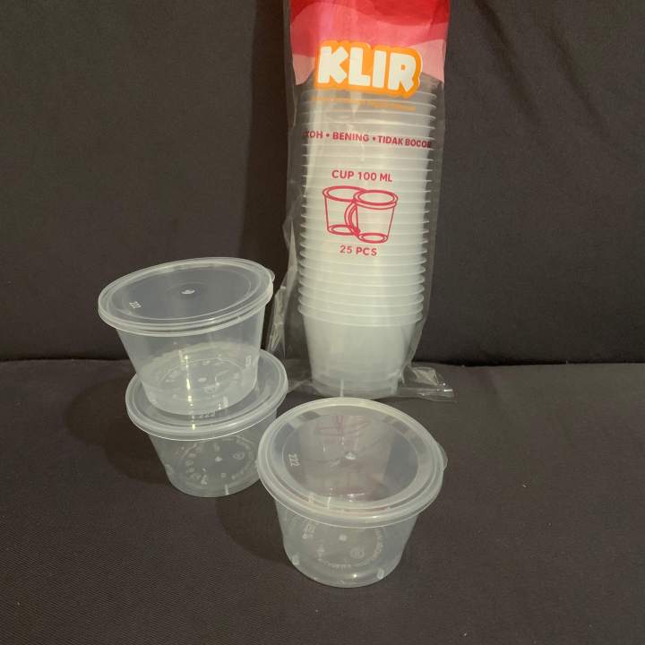 Puding cup 100 ml +tutup / cup plastik thinwall klir 100 ml tinwal twinwall isi 25pcs | Lazada ...