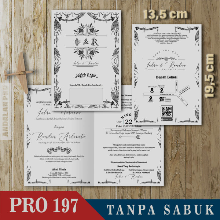 (50 PCS) Pro 197 Lipat 2 Simple - Cetak Undangan Color / Berwarna ...