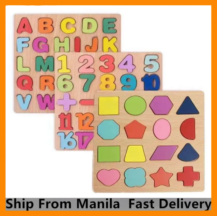 Alphabet Digital Puzzle Wooden Toys Kid Number Letter shape Matching ...
