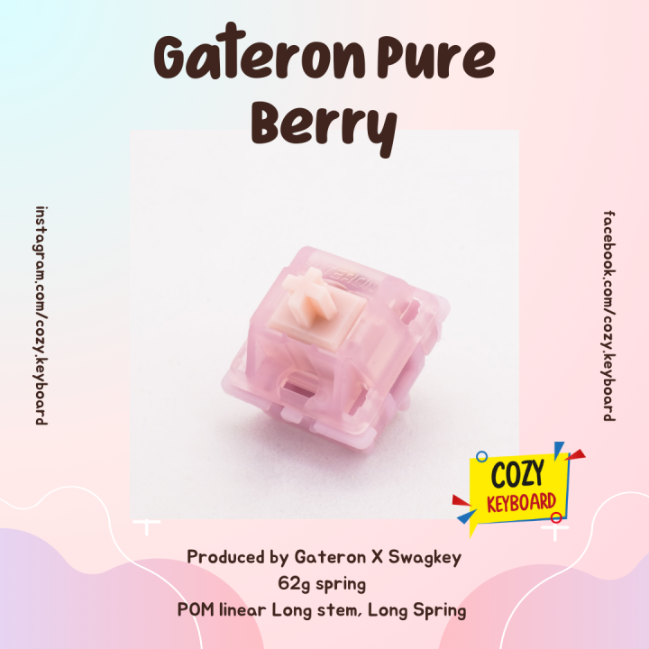 [cozy.keyboard] Gateron X Swagkey PURE BERRY LINEAR SWITCH | Lazada.co.th