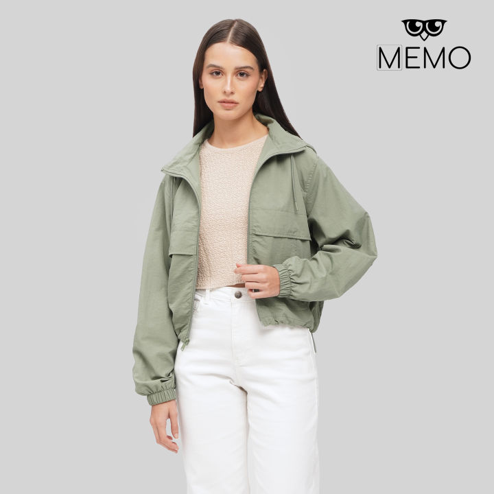 Memo Hoodie Jacket For Women (Sage Green) | Lazada PH