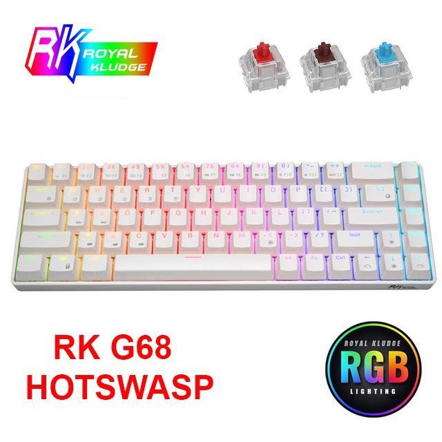 Bàn phím cơ không dây Royal Kludge RK G68 HOTSWAP Led RGB Type C Bluetooth 5.0 Wireless 2.4G ...