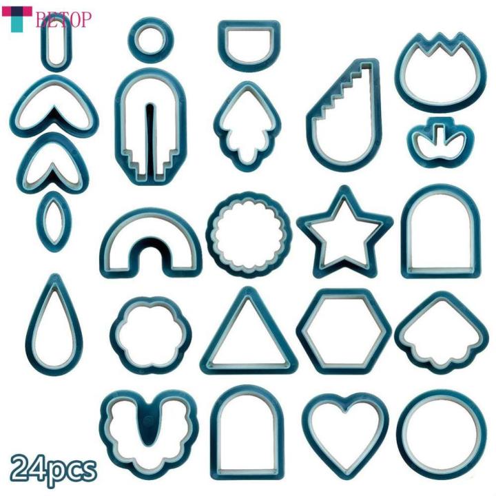 BETOP 24pcs Polymer Clay Cutters Kit Ceramic Craft Earrings Cutting ...