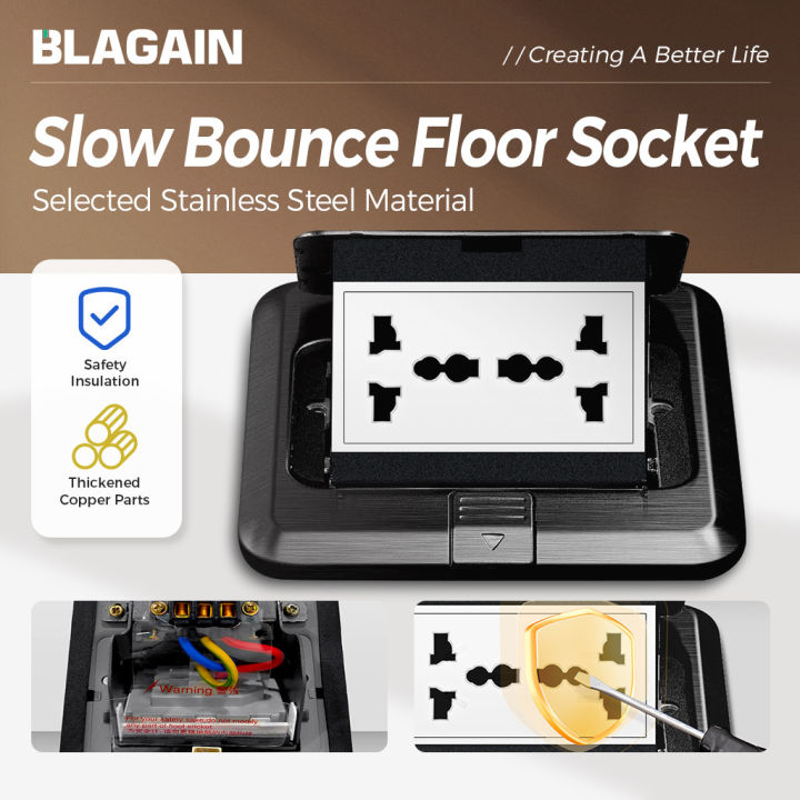 Universal 250V Floor Ground Outlet Socket 6 Prong Receptacle For ...