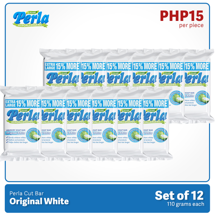 Perla Laundry Cut Bar Detergent 110g Original White - Home Care (Set of ...