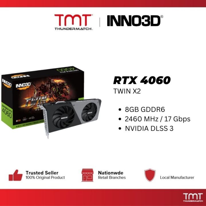 TMT INNO3D RTX 4060 TWIN X2 / RTX 4060 TWIN X2 OC White / RTX 4060 Ti ICHILL X3 White 8GB GDDR6 ...