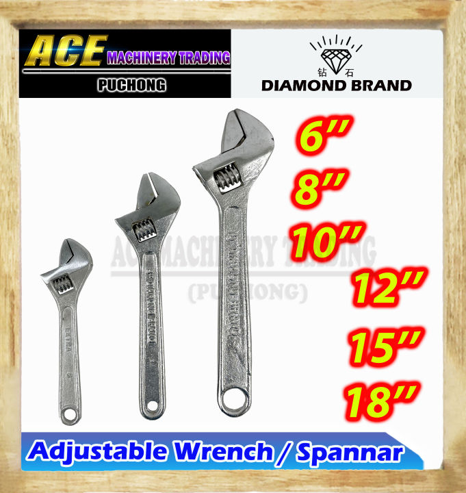 Diamond / EXTRA 6-18'' Inch Adjustable Wrench 150-450mm Switch Spanar ...