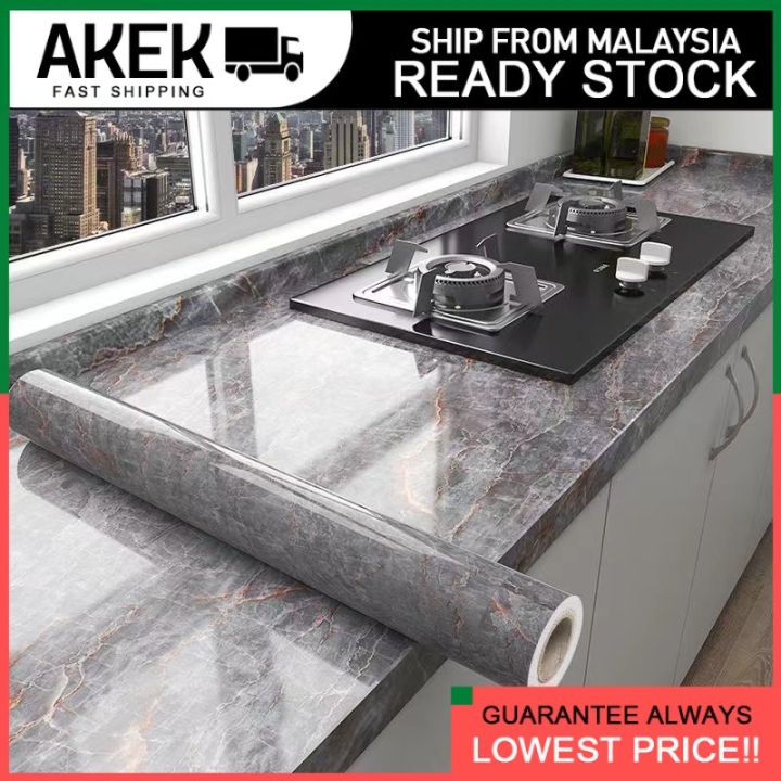 60CM x 5M Modern Kitchen Cupboard Cabinet Self adhesive Marble Pattern ...