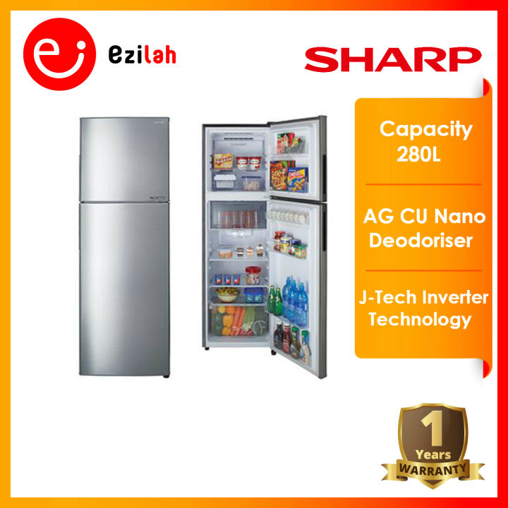 Sharp 280L J-Tech Inverter 2 Door Fridge Refrigerator / Peti Sejuk ...