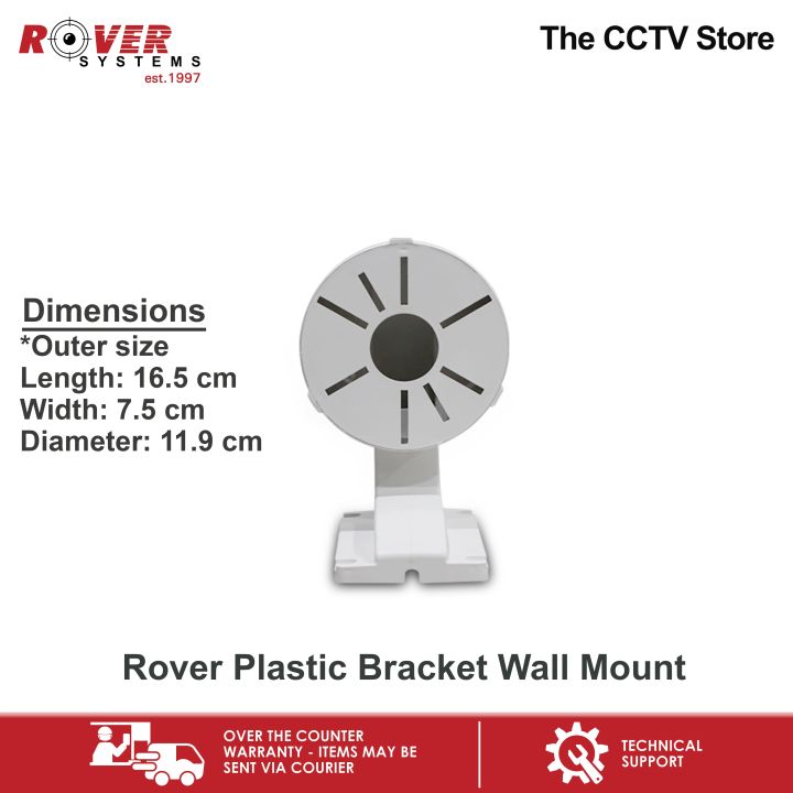 Rover Systems 16.5 cm x 7.5 cm 11.9 cm L-type Wall Mount Plastic CCTV ...