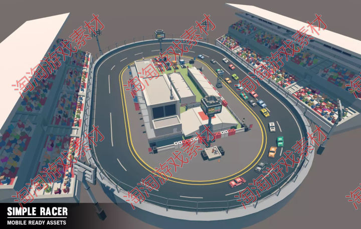 Unity 3d simple racer-cartoon assets v1.11 cartoon racing track model ...