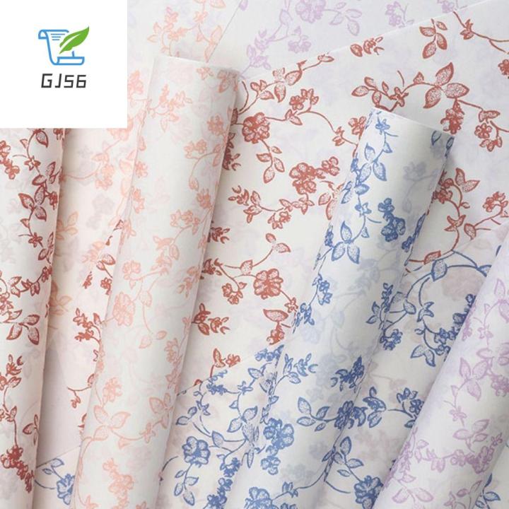 GJ56 10PCS ลายดอกไม้ลวดลาย กระดาษห่อดอกไม้ งานฝีมือดีไอวาย โรแมนติก ...
