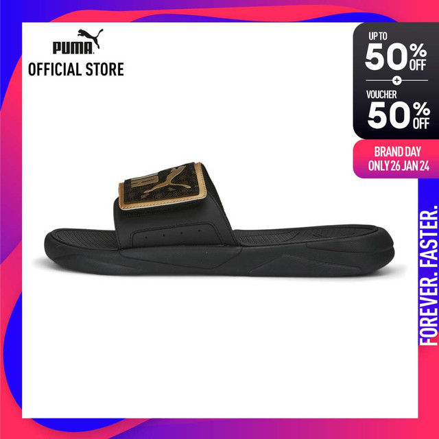 PUMA BASICS - รองเท้าแตะสวมสบายสำหรับเทศกาลตรุษจีน RoyalCat สีดำ - FTW ...