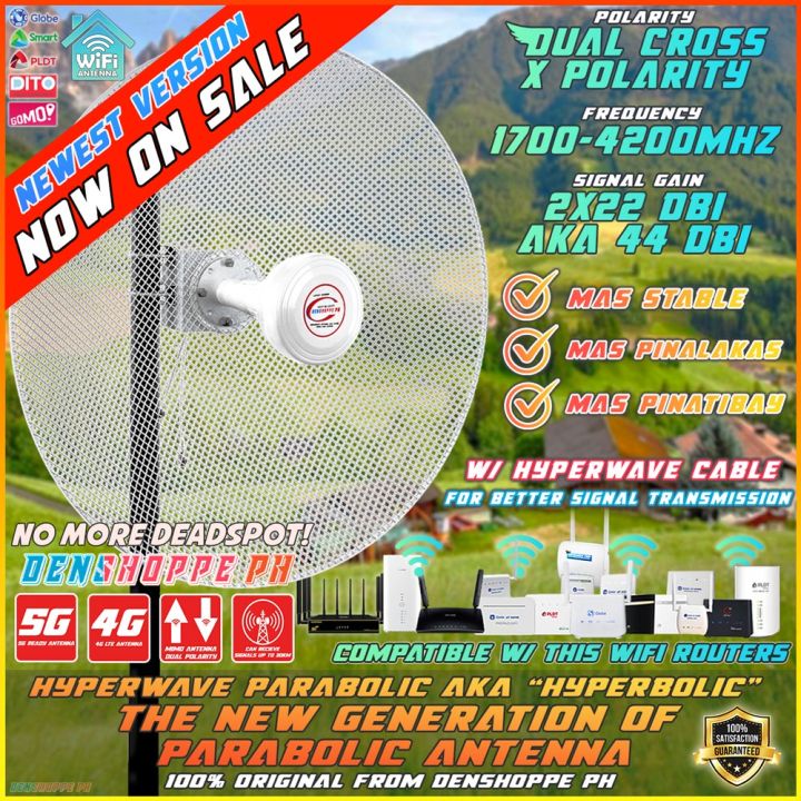 【COD】 HYPERWAVE HYPERBOLIC Antenna WiFi Internet 44dBi 5G 4G Signal ...