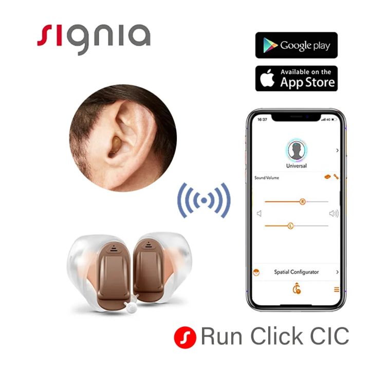 Signia Run Click Invisible CIC Programable Digital Hea Aid For Deafness ...