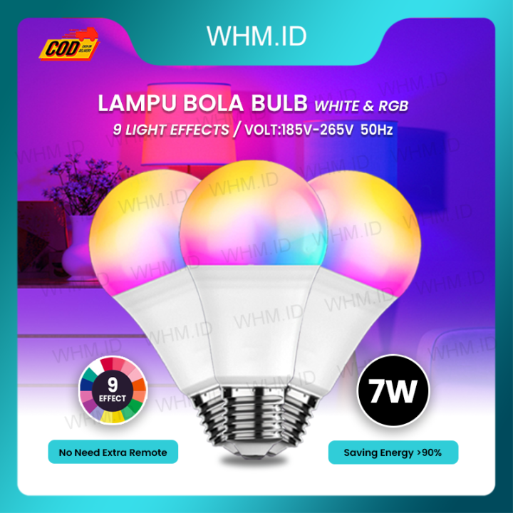 ASLI FULL 12W 16 WARNA LAMPU BOLA LED BLUETOOTH / SMART LED BULB RGB ...